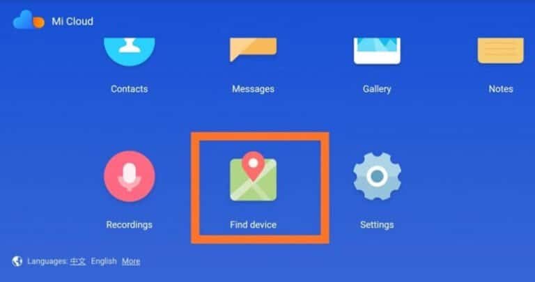 Mi cloud find my device for Mi Phone track